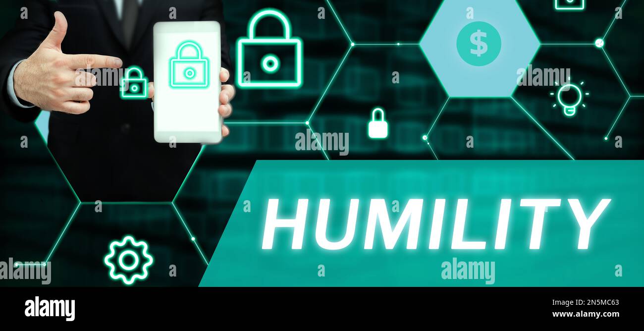 Text caption presenting Humility. Internet Concept being Humble is a ...