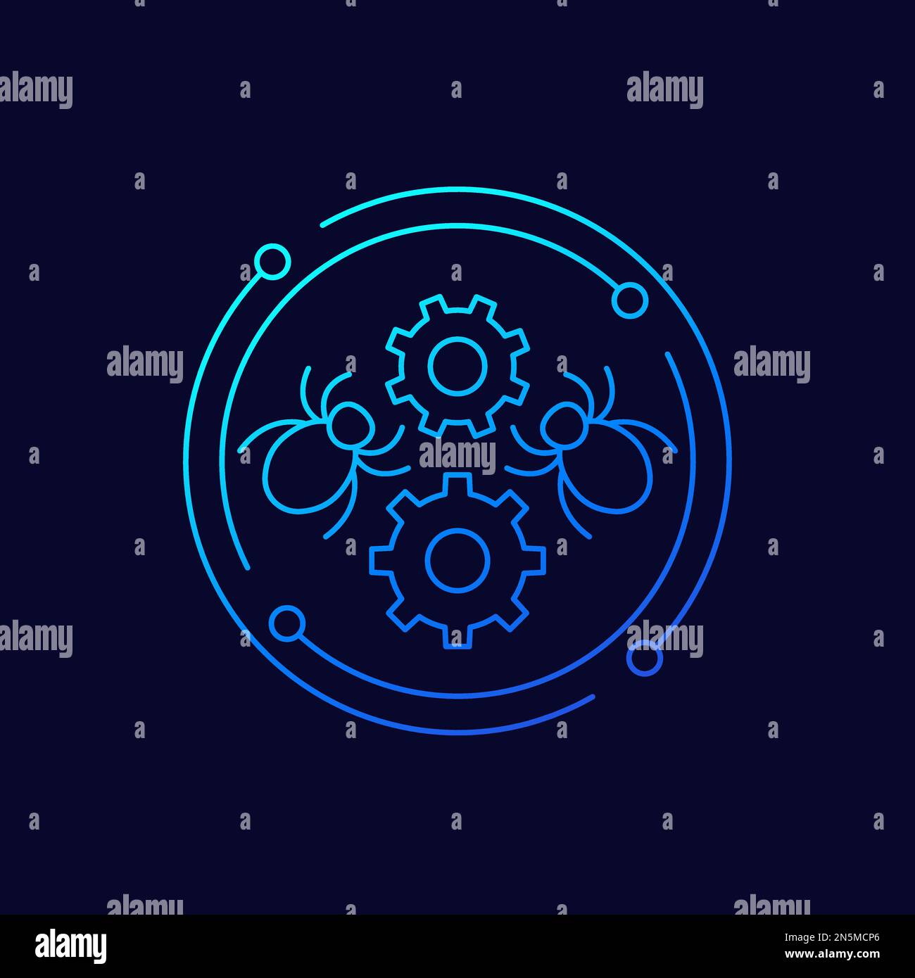 Debugging and testing line icon with bugs, vector Stock Vector Image ... Debugging and testing line icon with bugs, vector Stock Vector Image ...