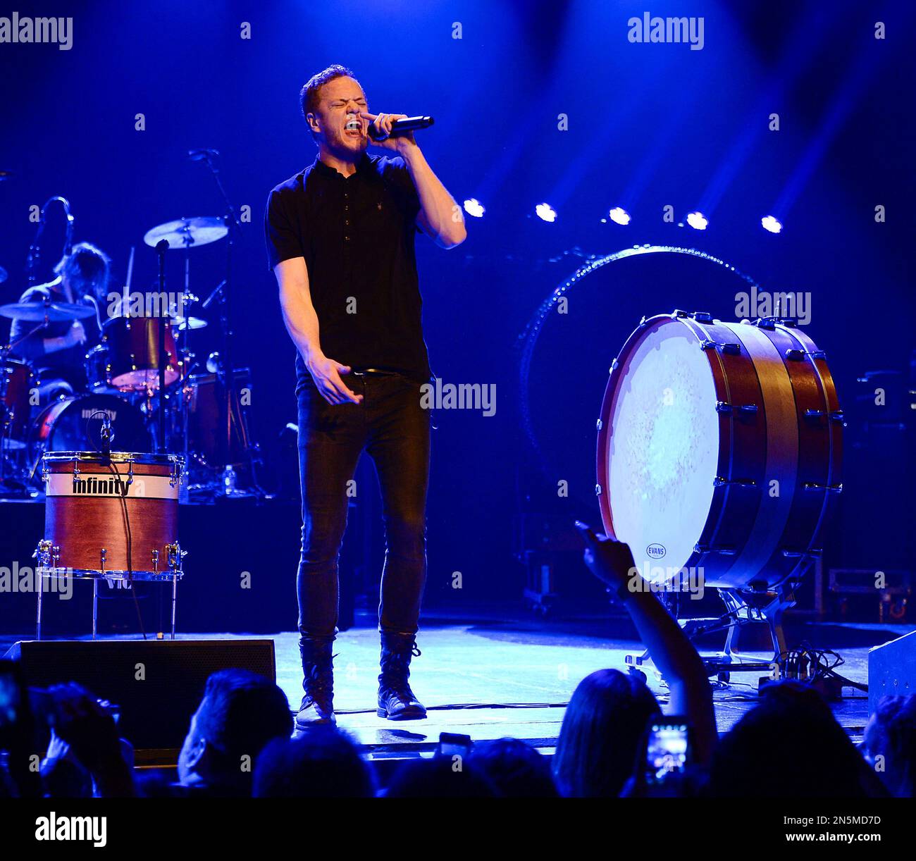 Singer Dan Reynolds performs with his band Imagine Dragons presented by ...
