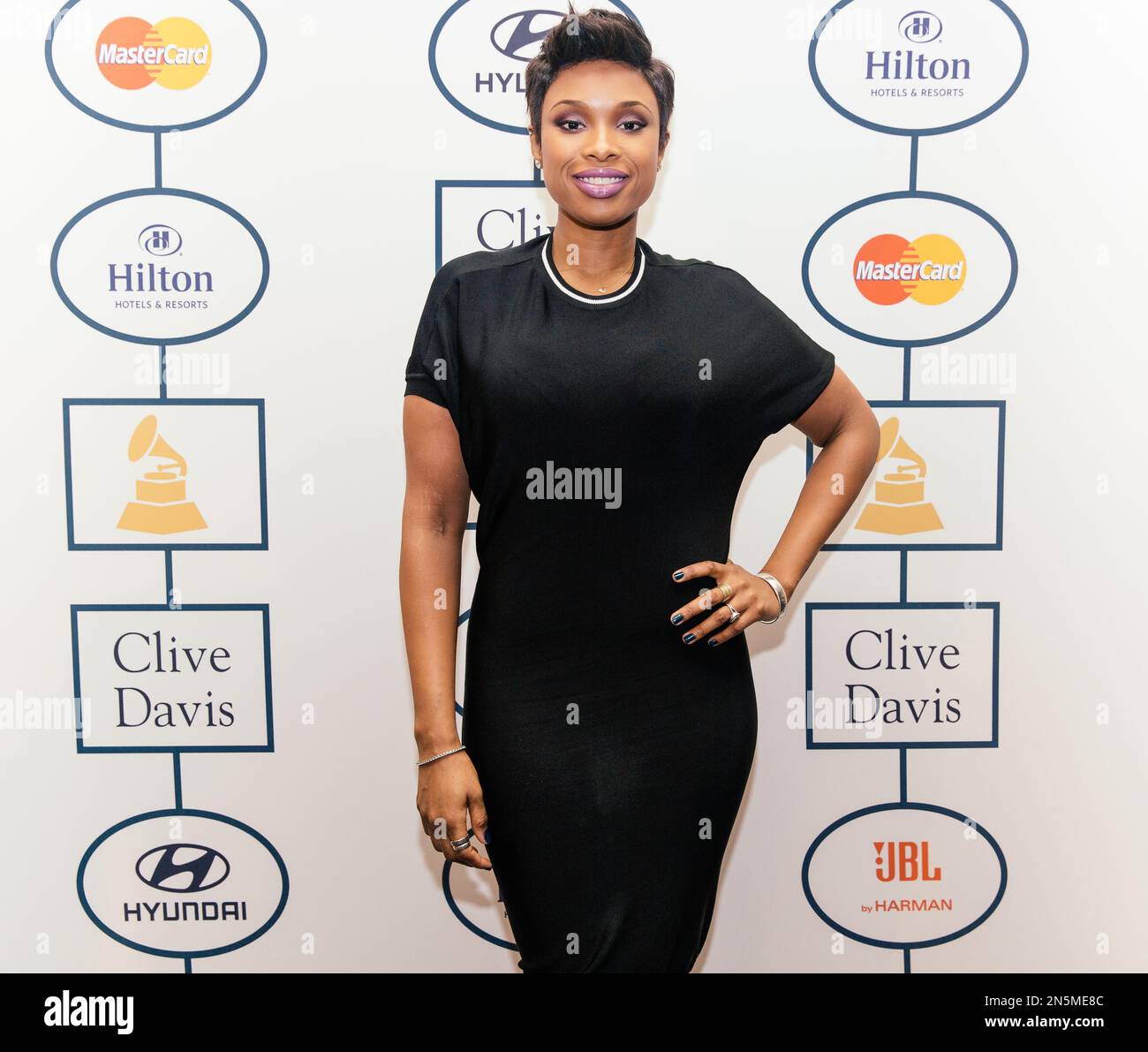 CLIVE DAVIS and JENNIFER HUDSON seen at THE BEVERLY HILTON on THURSDAY ...