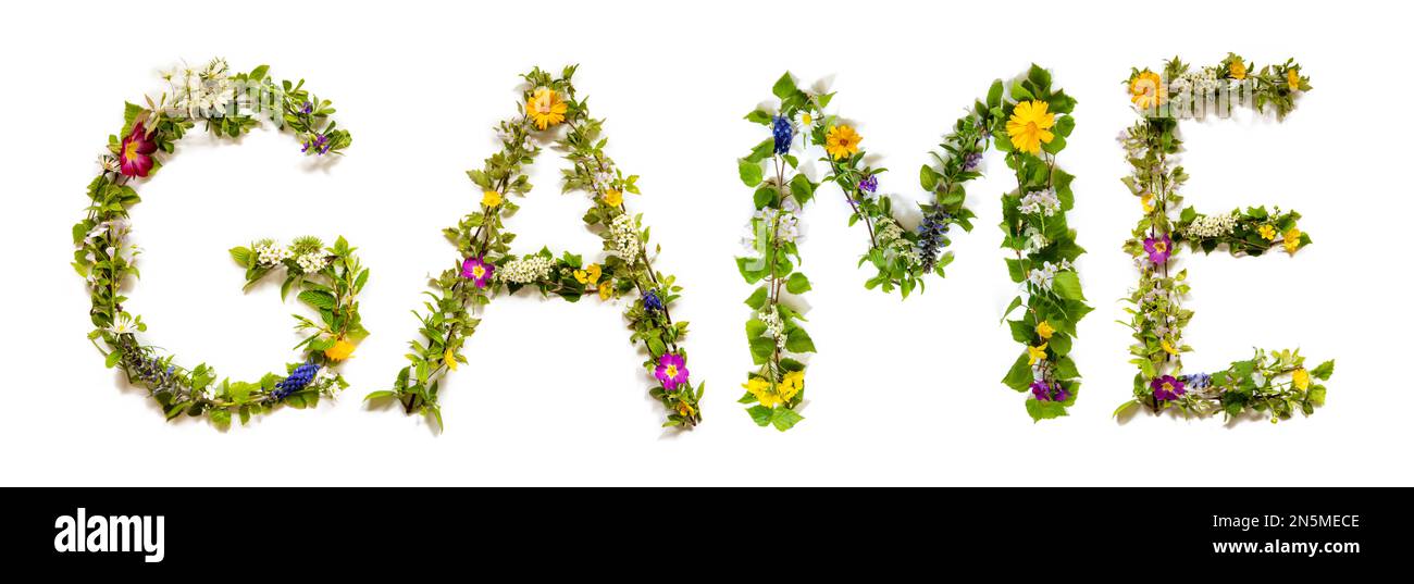 Blooming Flower Letters Building English Word Game Stock Photo - Alamy