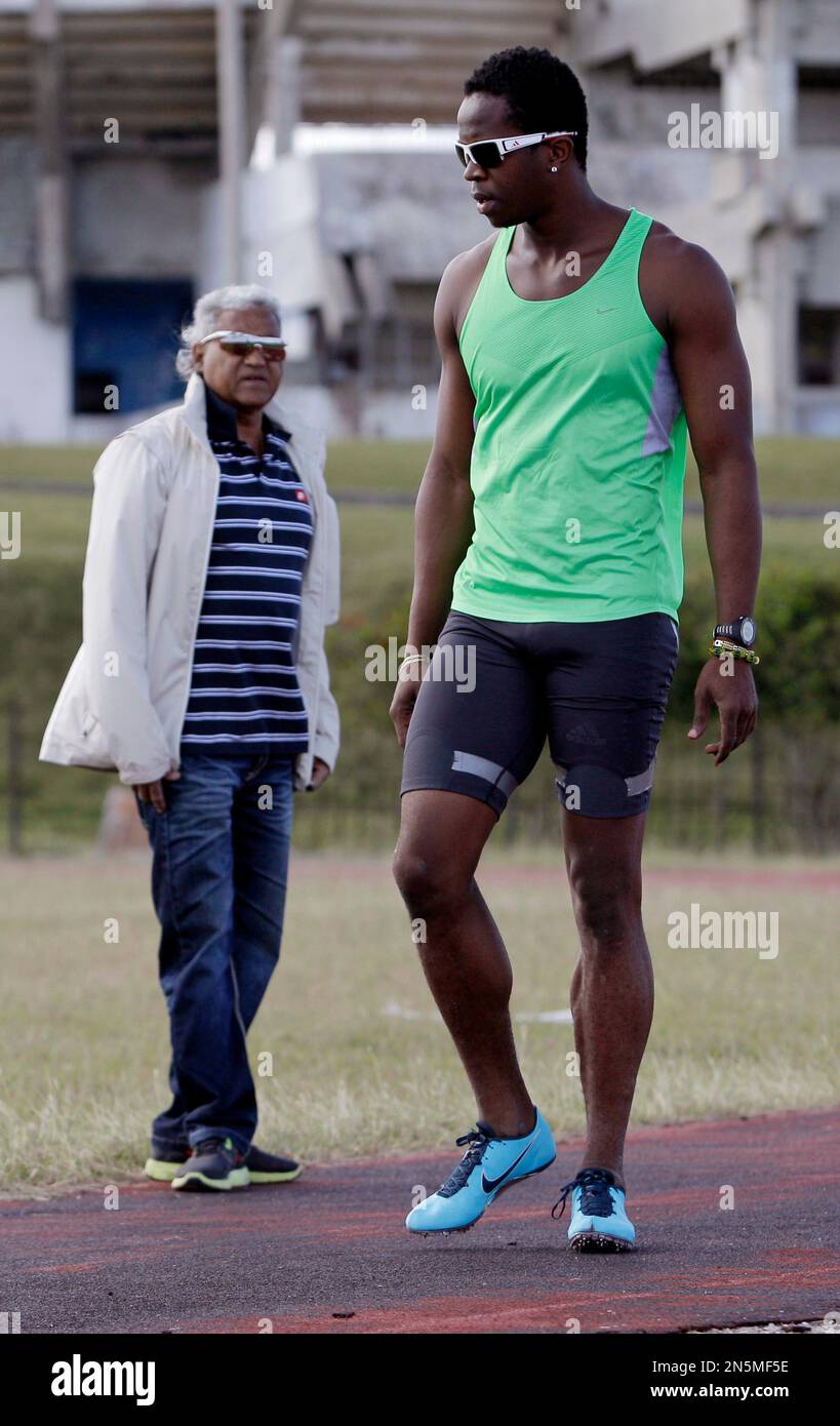 In this Jan. 18, 2014 photo, Cuba's Dayron Robles, an Olympic champion ...