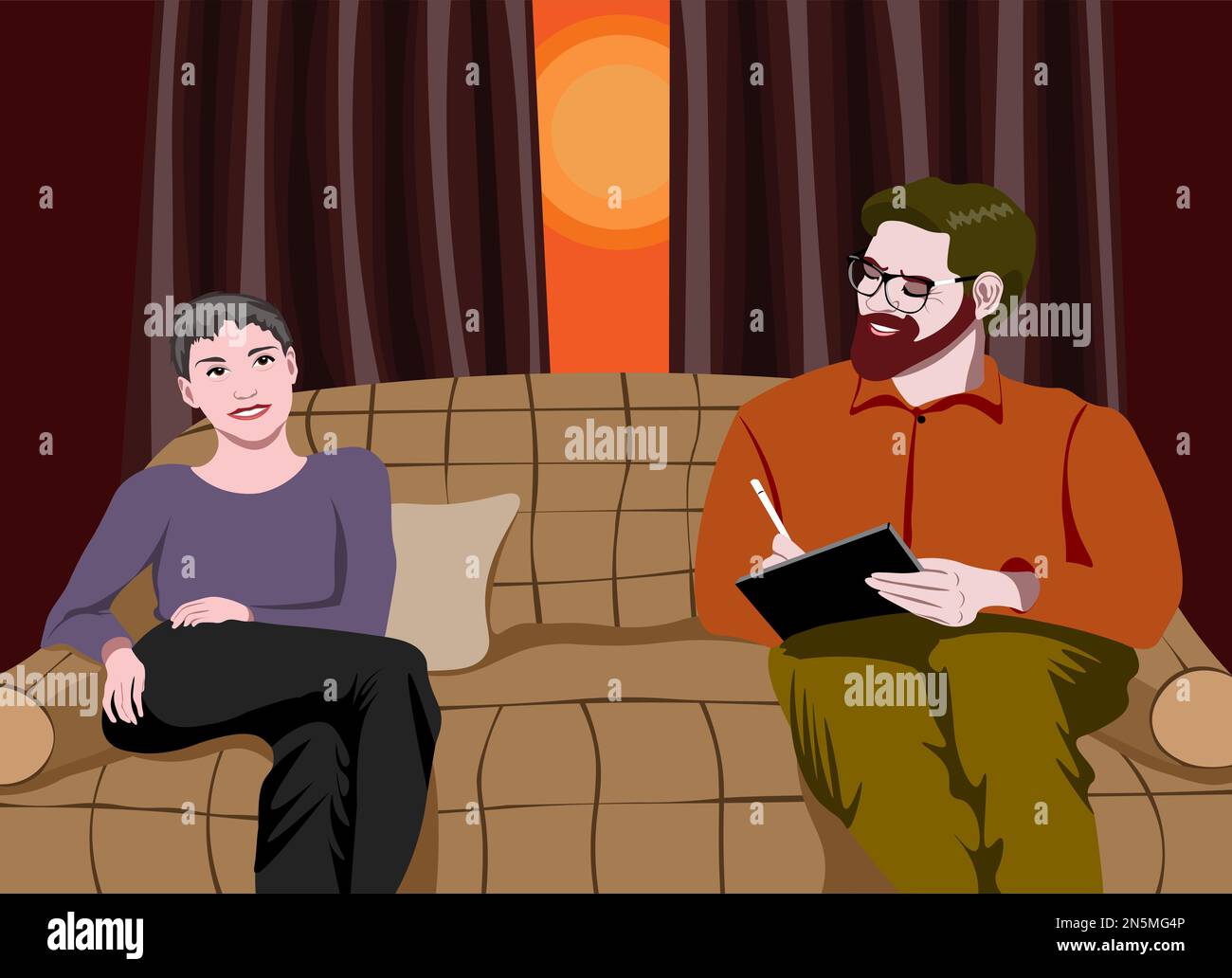 Therapy happiness Stock Vector Images - Alamy