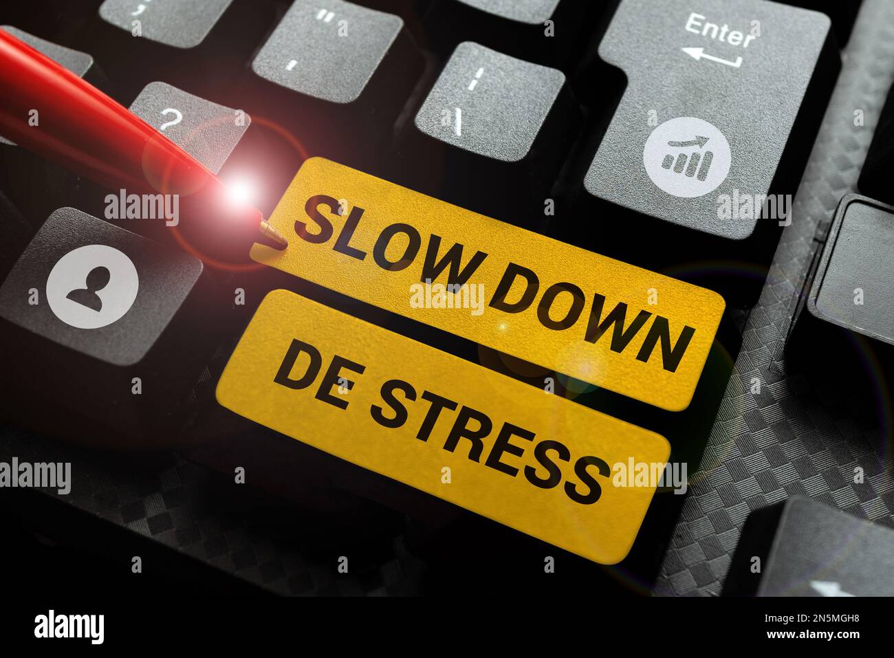 Text caption presenting Slow Down Relax De Stress. Conceptual photo ...