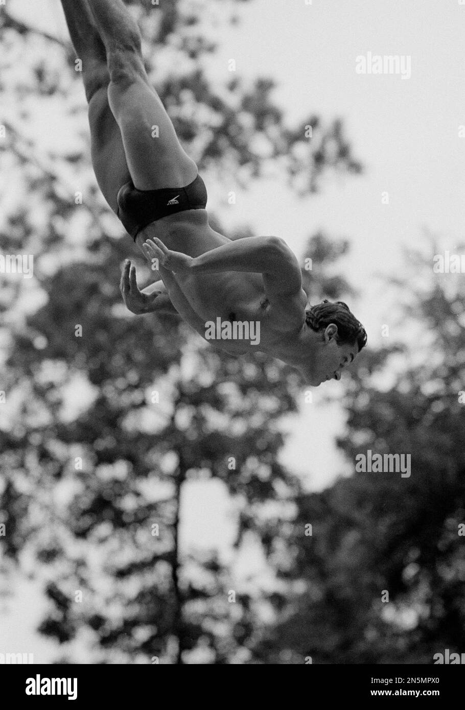 U.S. diver Greg Louganis of Mission Viejo, Calif., dives from the 3 ...