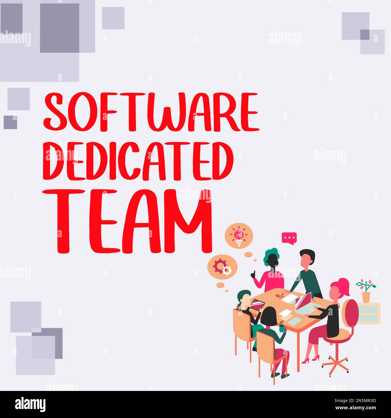 Conceptual display Software Dedicated Team. Business overview people ...