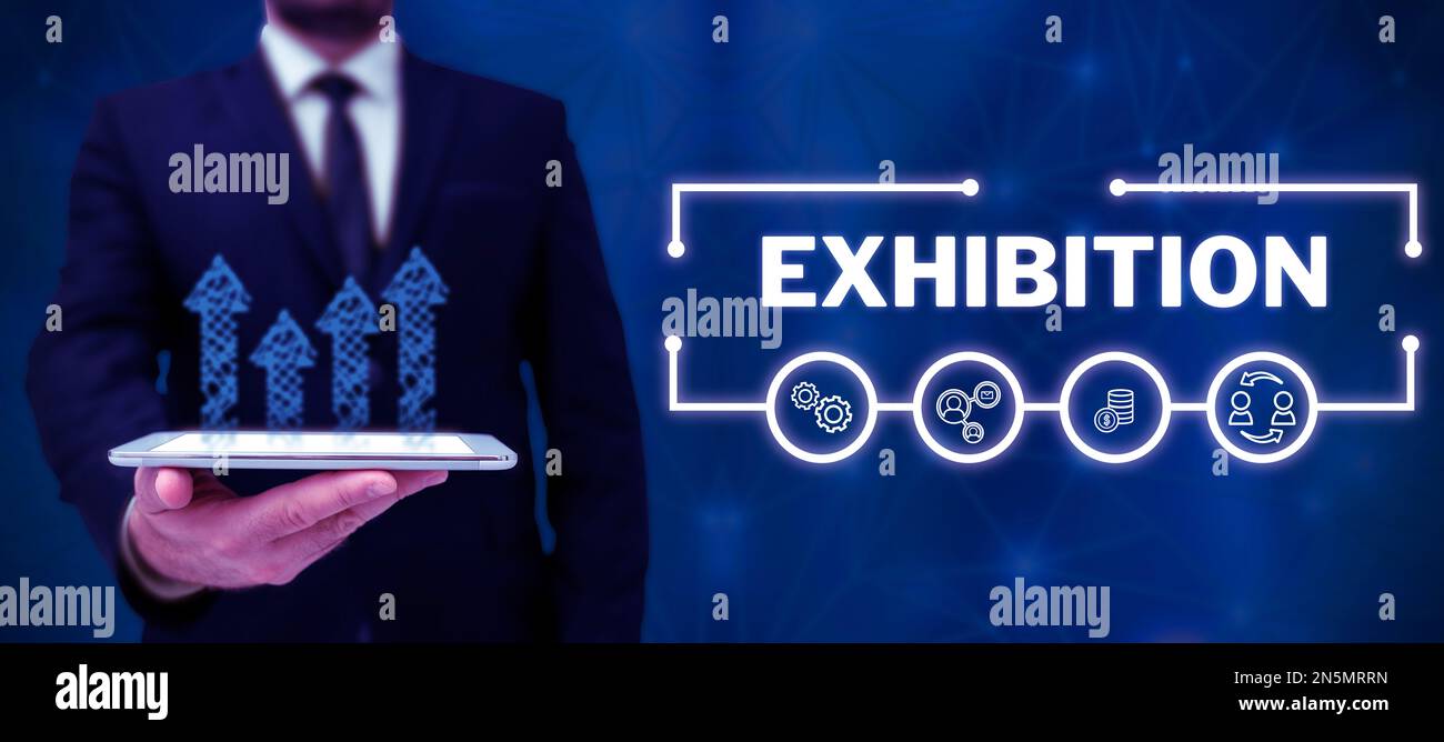 Text showing inspiration Exhibition. Business overview and act of ... Text showing inspiration Exhibition. Business overview and act of ...