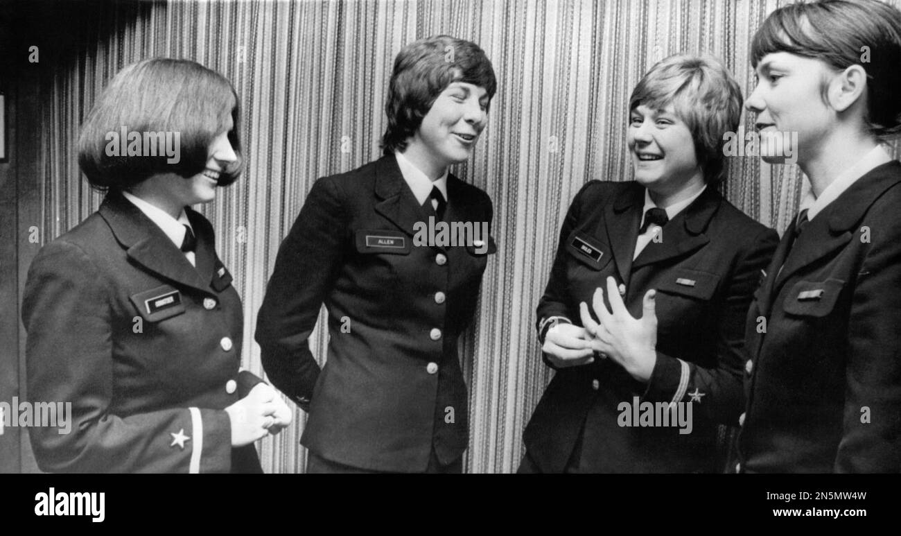Lt. Barbara Ann Allen, second from left, the U.S. Navy's first female ...