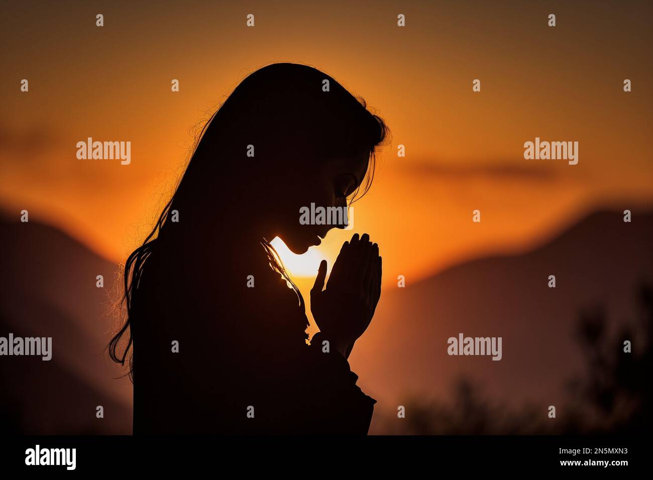 Praying man hoping for better. Asking God for good luck, success ...