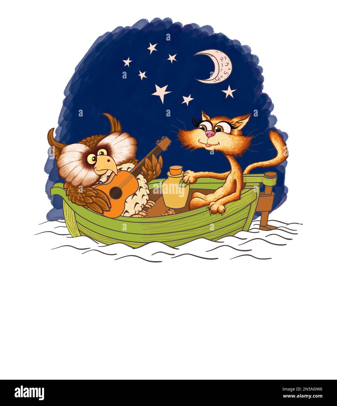 Art illustrating The Owl and The Pussycat poem by Edward Lear-The Owl ...