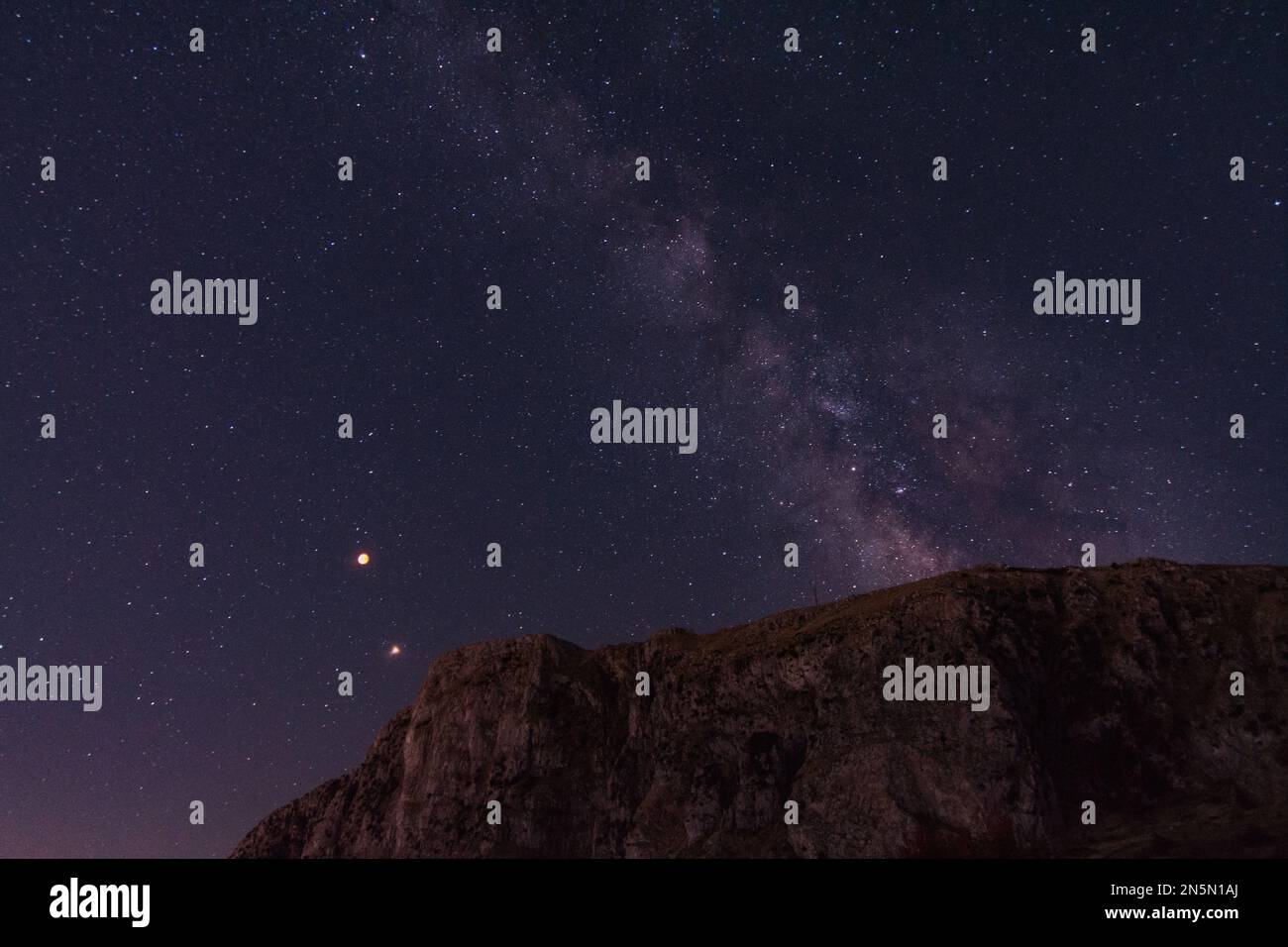 Milky way behind the mount hi-res stock photography and images - Alamy