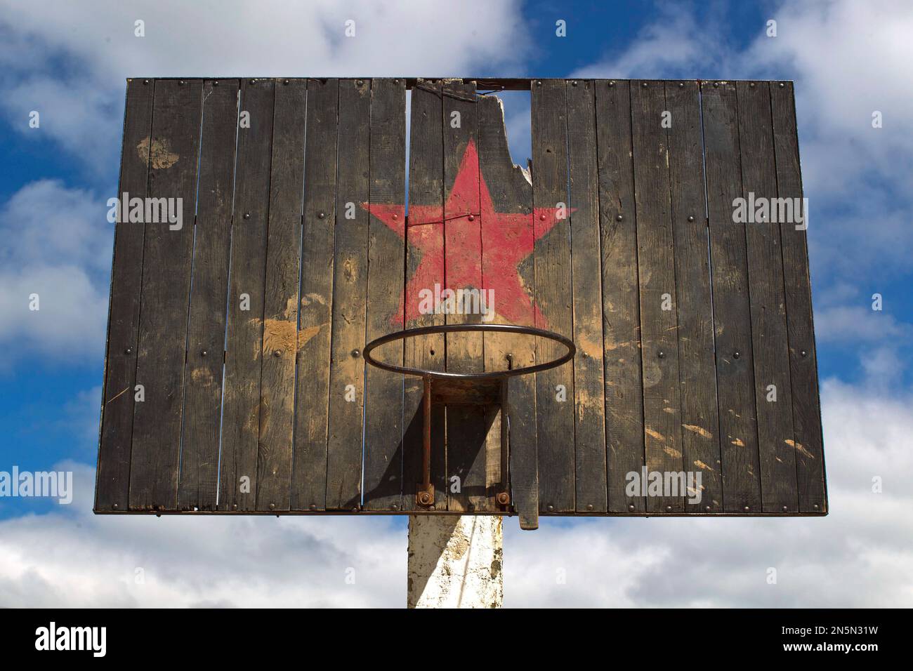 In this Dec. 30, 2013 photo, a red star, the symbol of the Zapatista ...