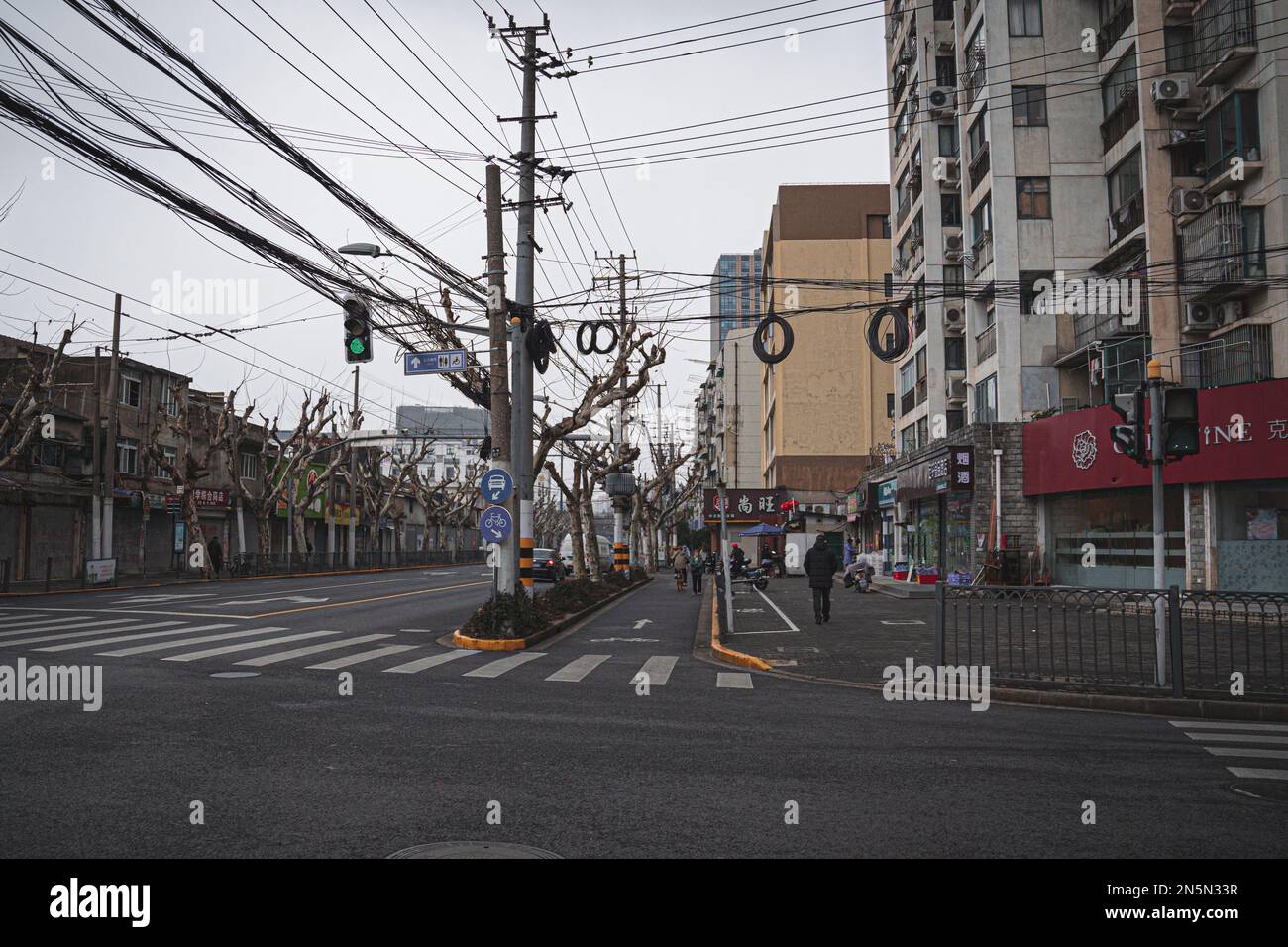 The poor neighborhood of Huang Pu District in Shanghai, China Stock ...
