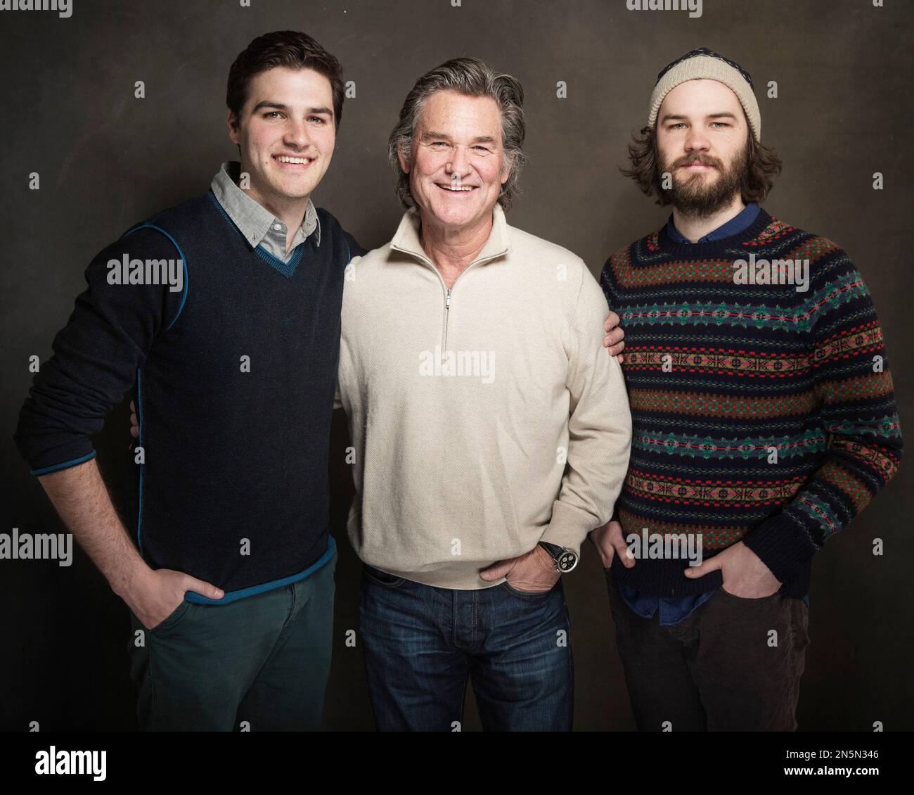 Maclain Way, Kurt Russell and Chapman Way pose for a portrait at Quaker ...