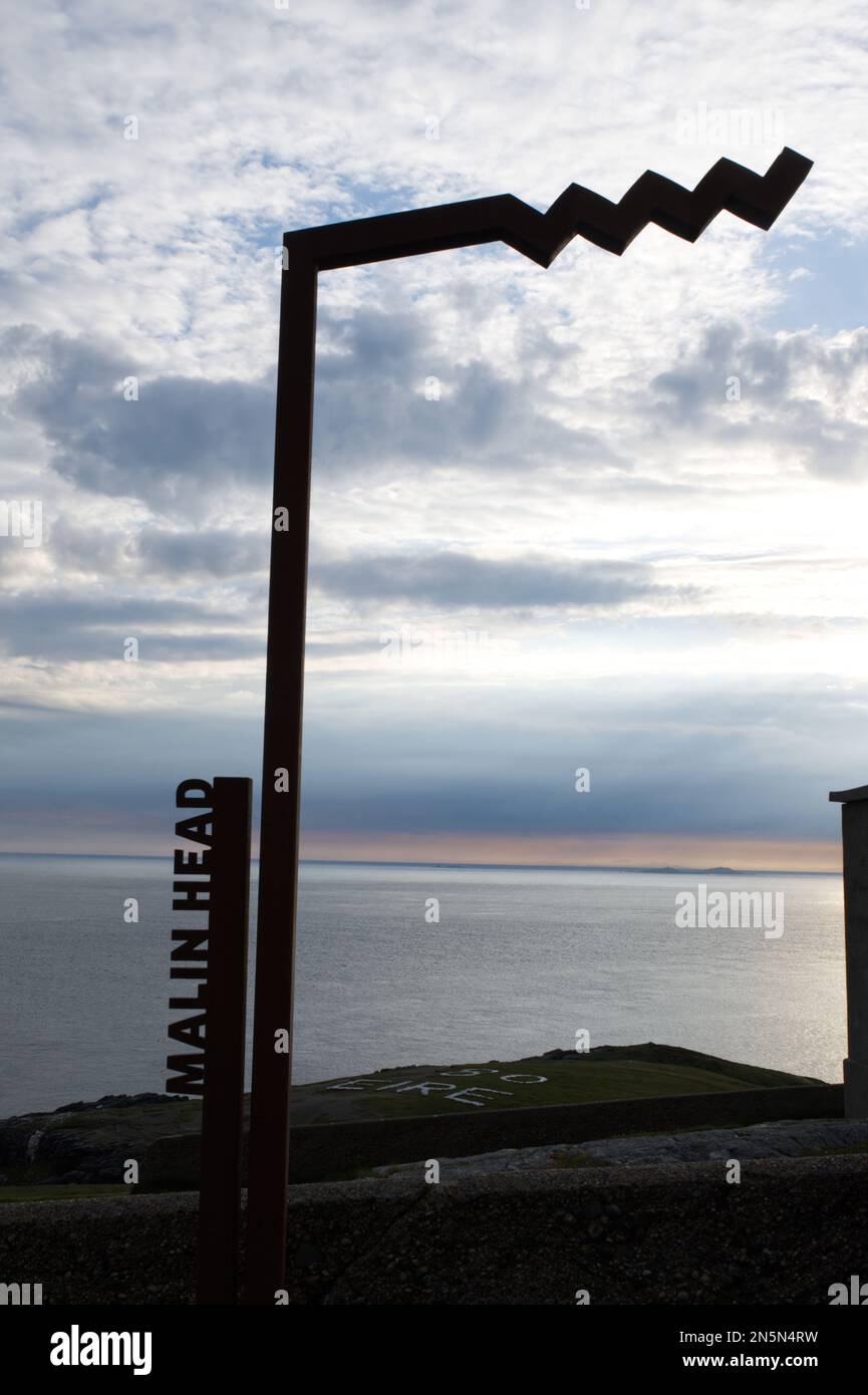 Malin Head Wave logo metal sign for wild atlantic way discovery points ...