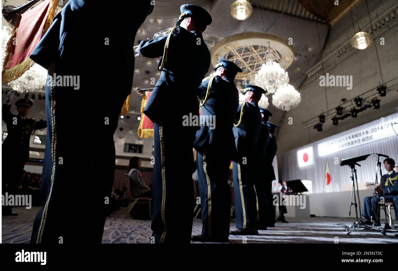 Japan Self-Defense Forces Marching Band members perform during a ...