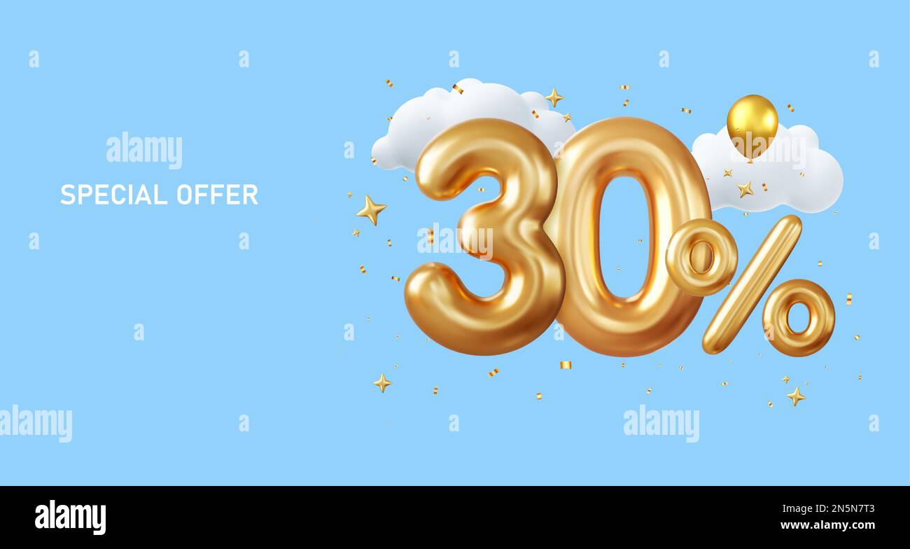 Golden 30 discount 3d Stock Vector Images - Alamy