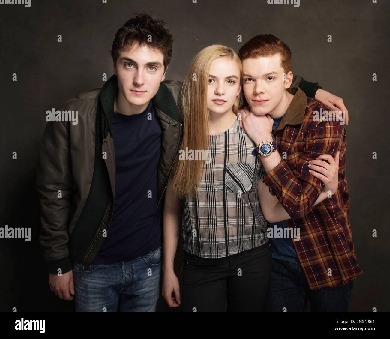 From left, Noah Silver, Morgan Saylor, and Cameron Monaghan pose for a ...