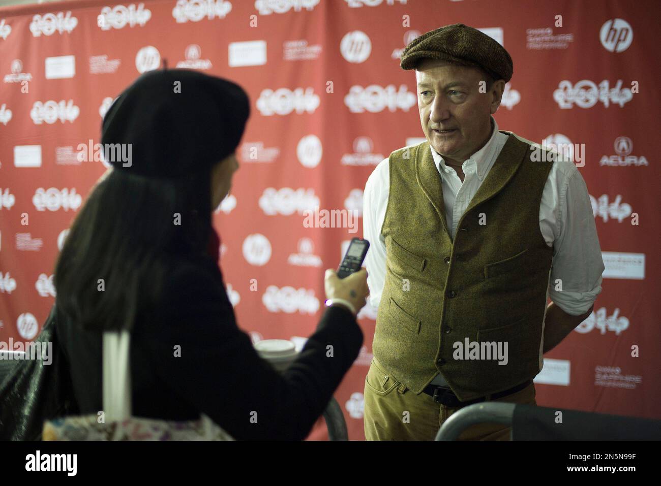Director Steven Knight speaks during an interview at the premiere of ...