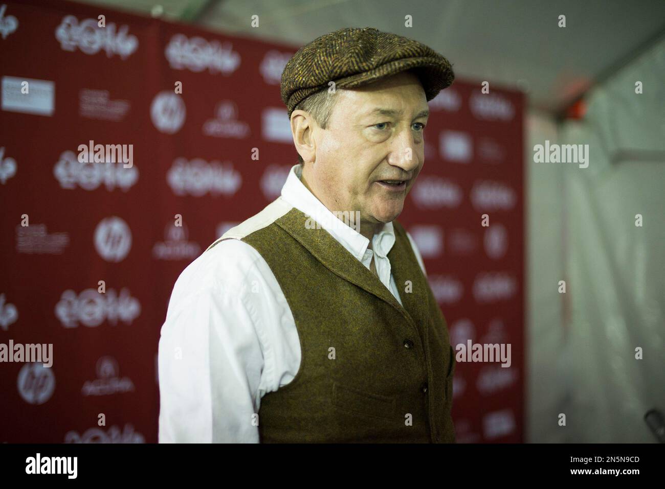 Director Steven Knight speaks during an interview at the premiere of ...