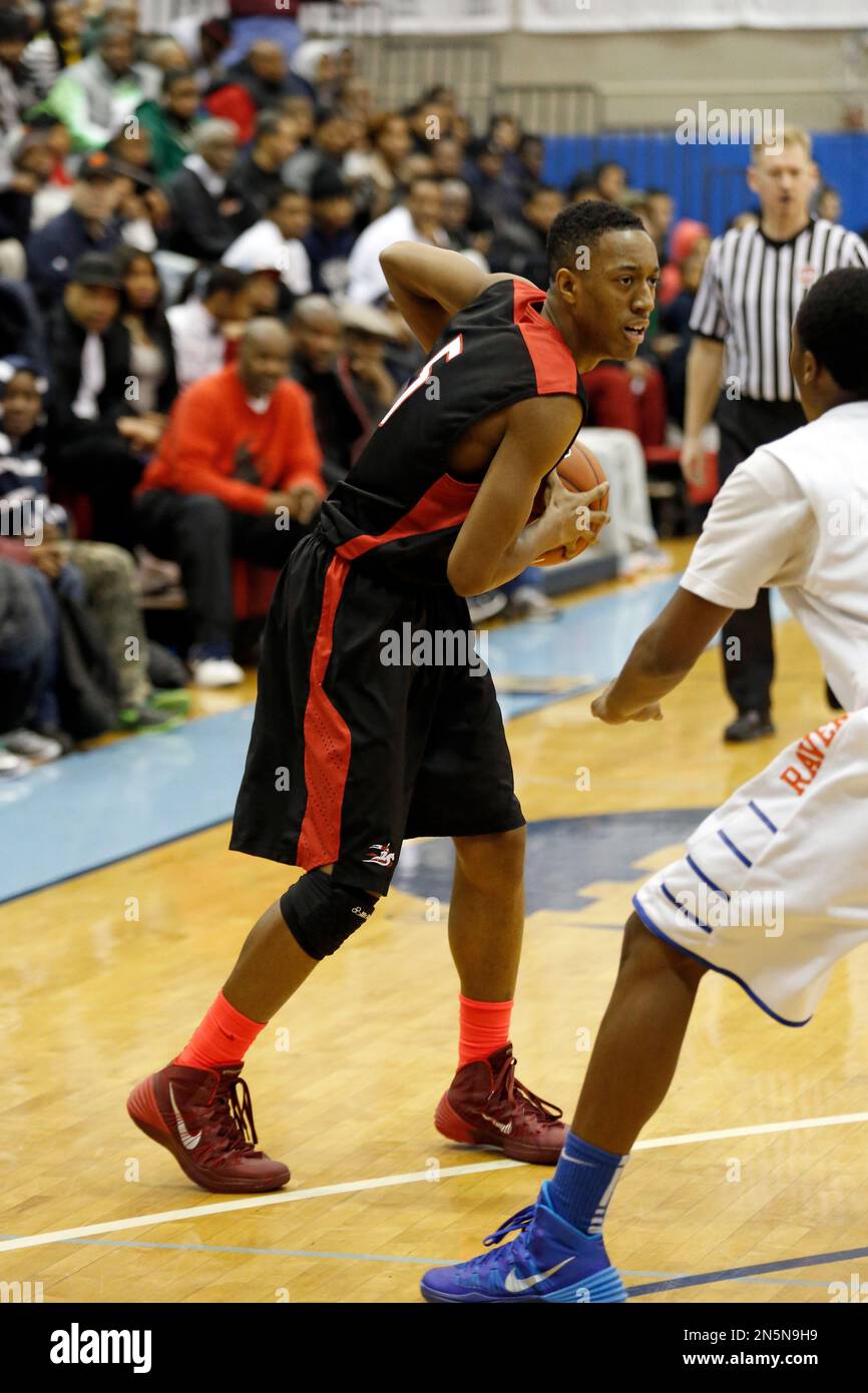 Long Island Lutheran's Elijah Bailey #5 in action against St. Raymond ...