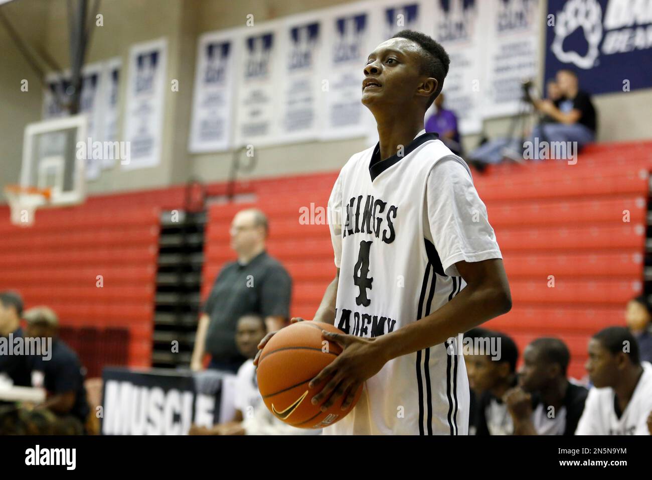 Wings Academy's Desure Buie #4 in action against Gonzaga during a high ...
