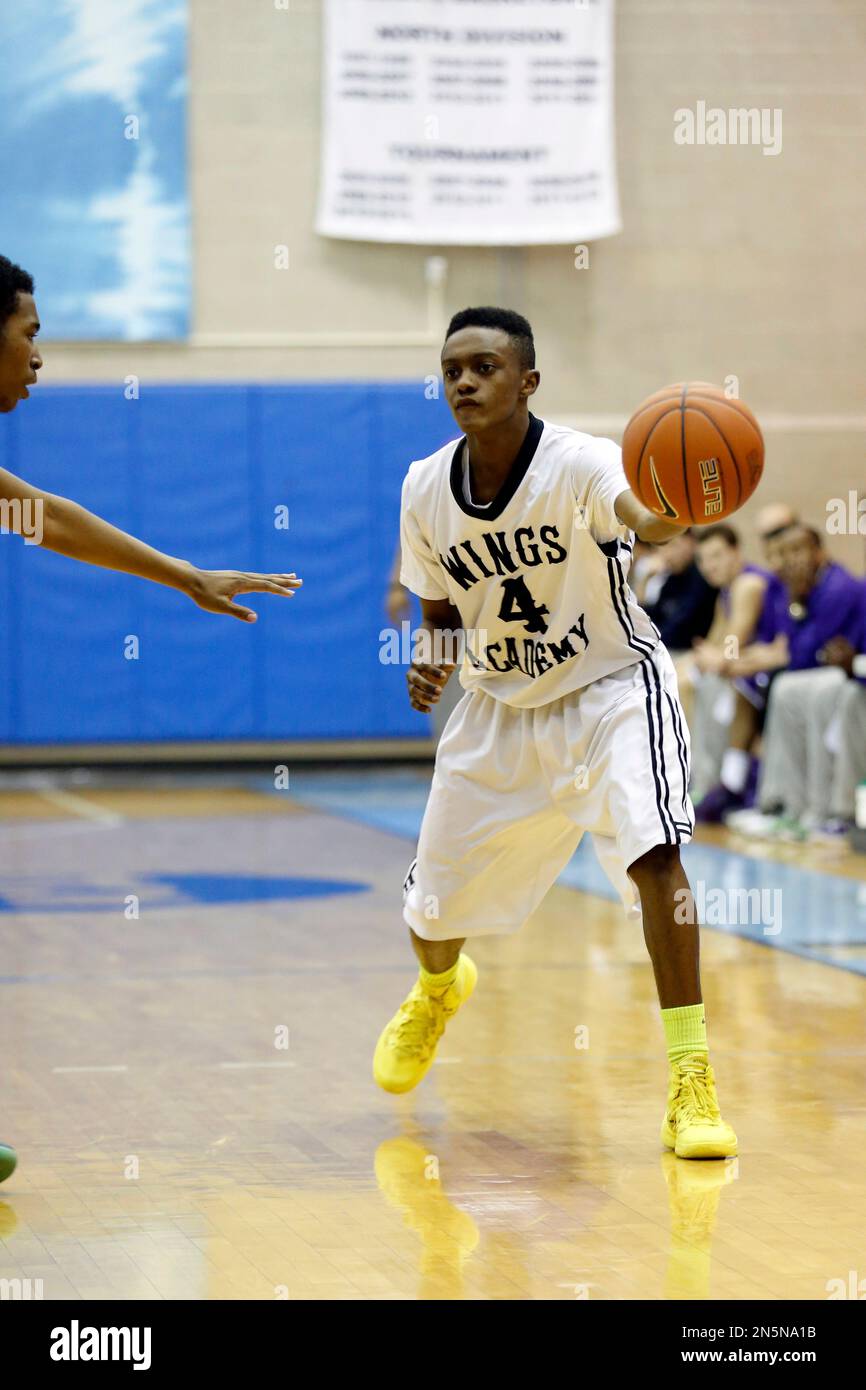 Wings Academy's Desure Buie #4 in action against Gonzaga during a high ...