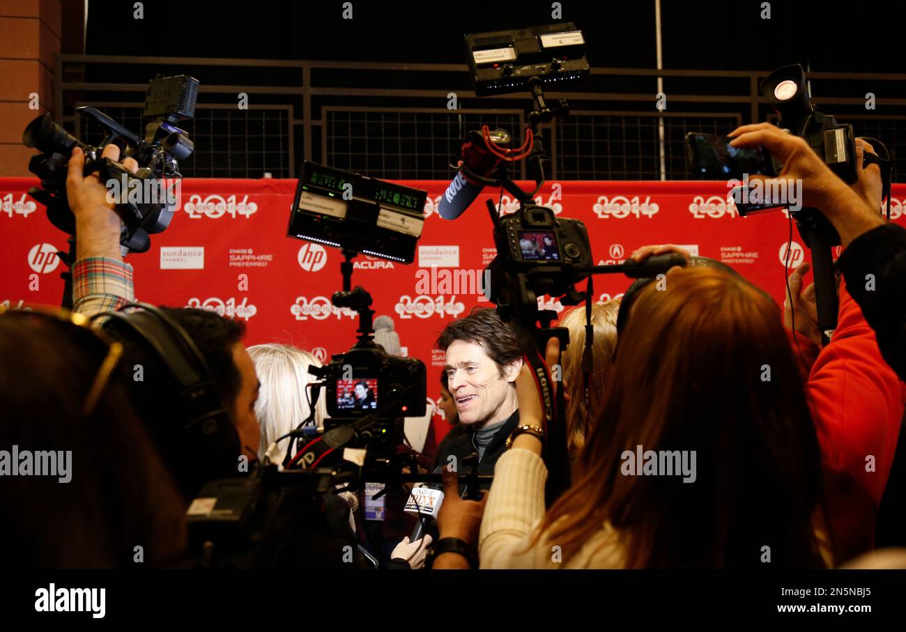 Cast member Willem Dafoe is interviewed at the premiere of the film "A ...