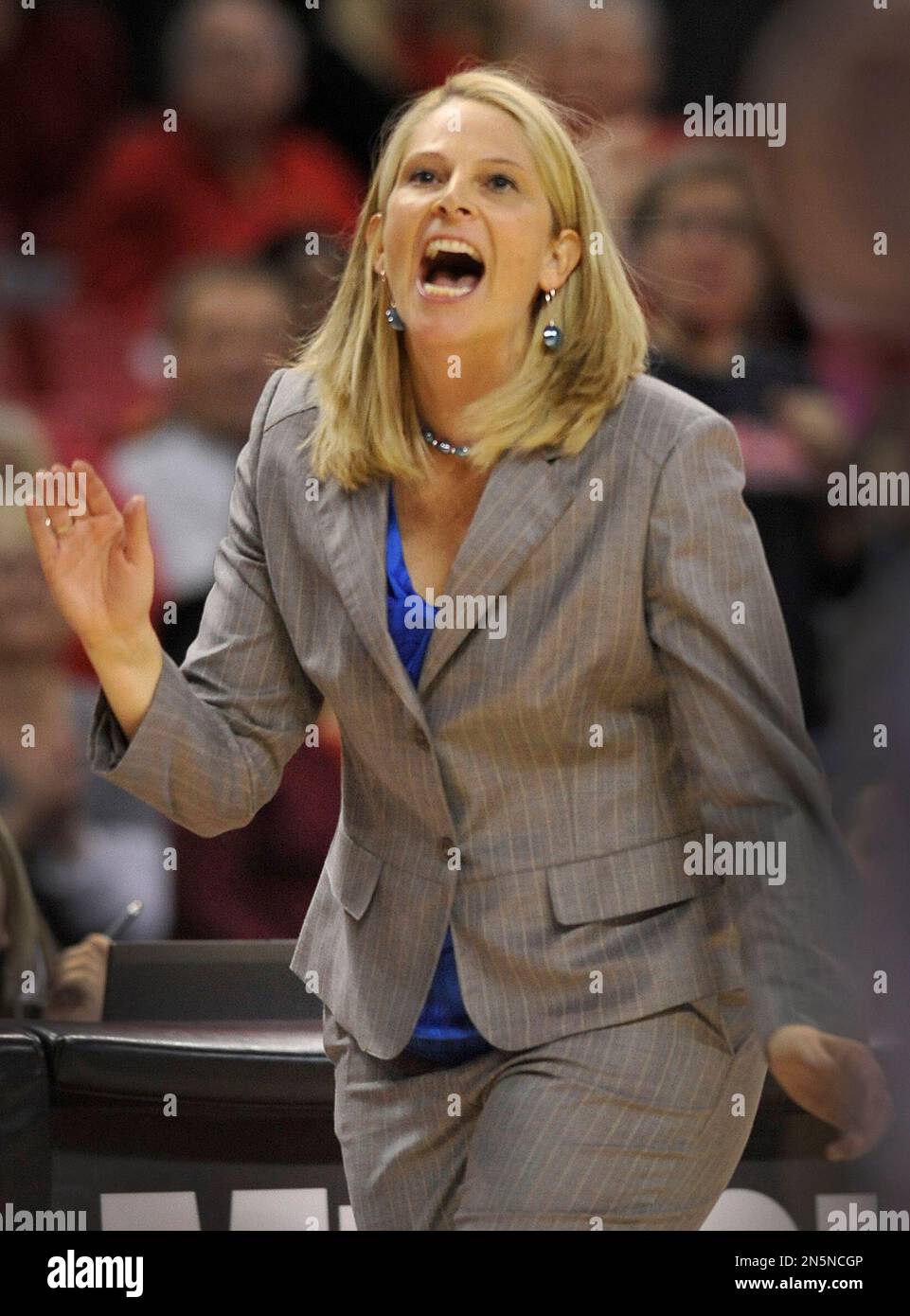 Maryland head coach Brenda Frese reacts after her team scored against ...