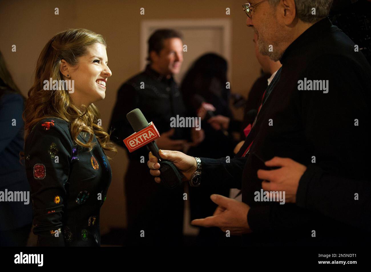 Actress Anna Kendrick speaks during an interview at the premiere of the ...