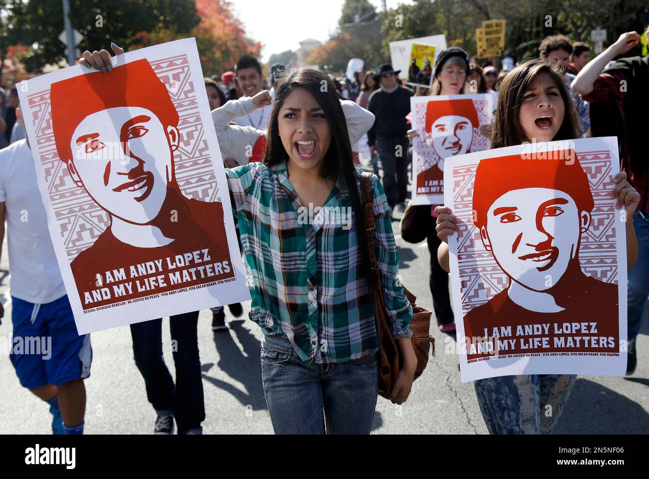 FILE -- In this Oct. 29, 2013, file photo, protesters hold an image of ...