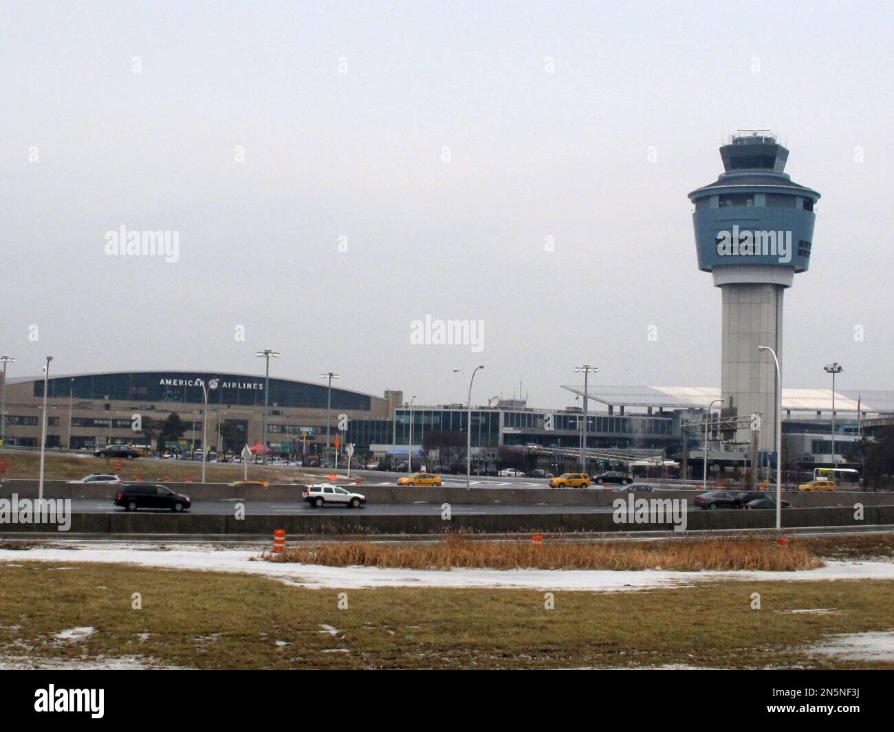 In this Jan. 10, 2014, photo, the control tower and hangars at New York ...