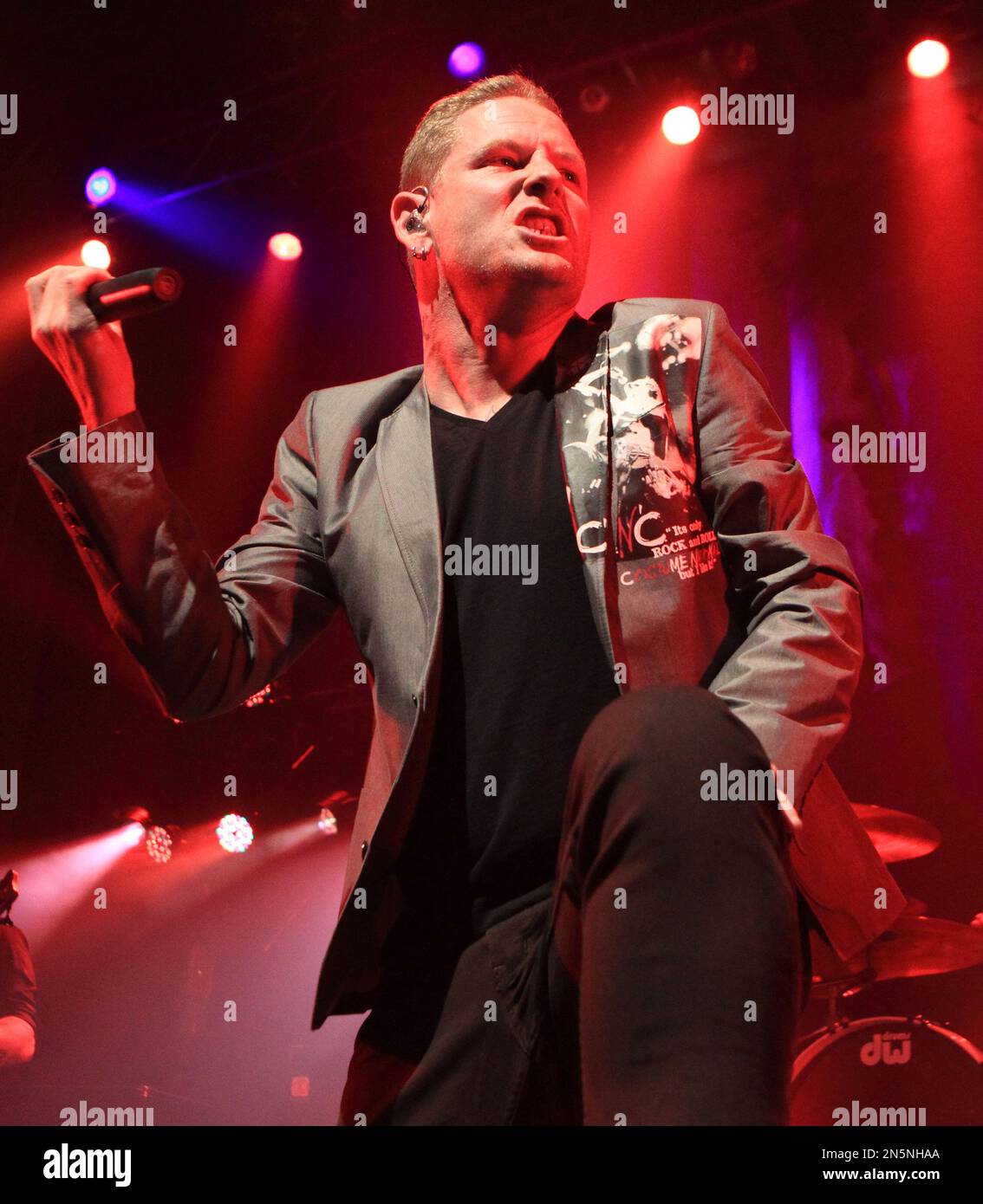 Corey Taylor of the rock band Stone Sour performs in concert at Rams ...
