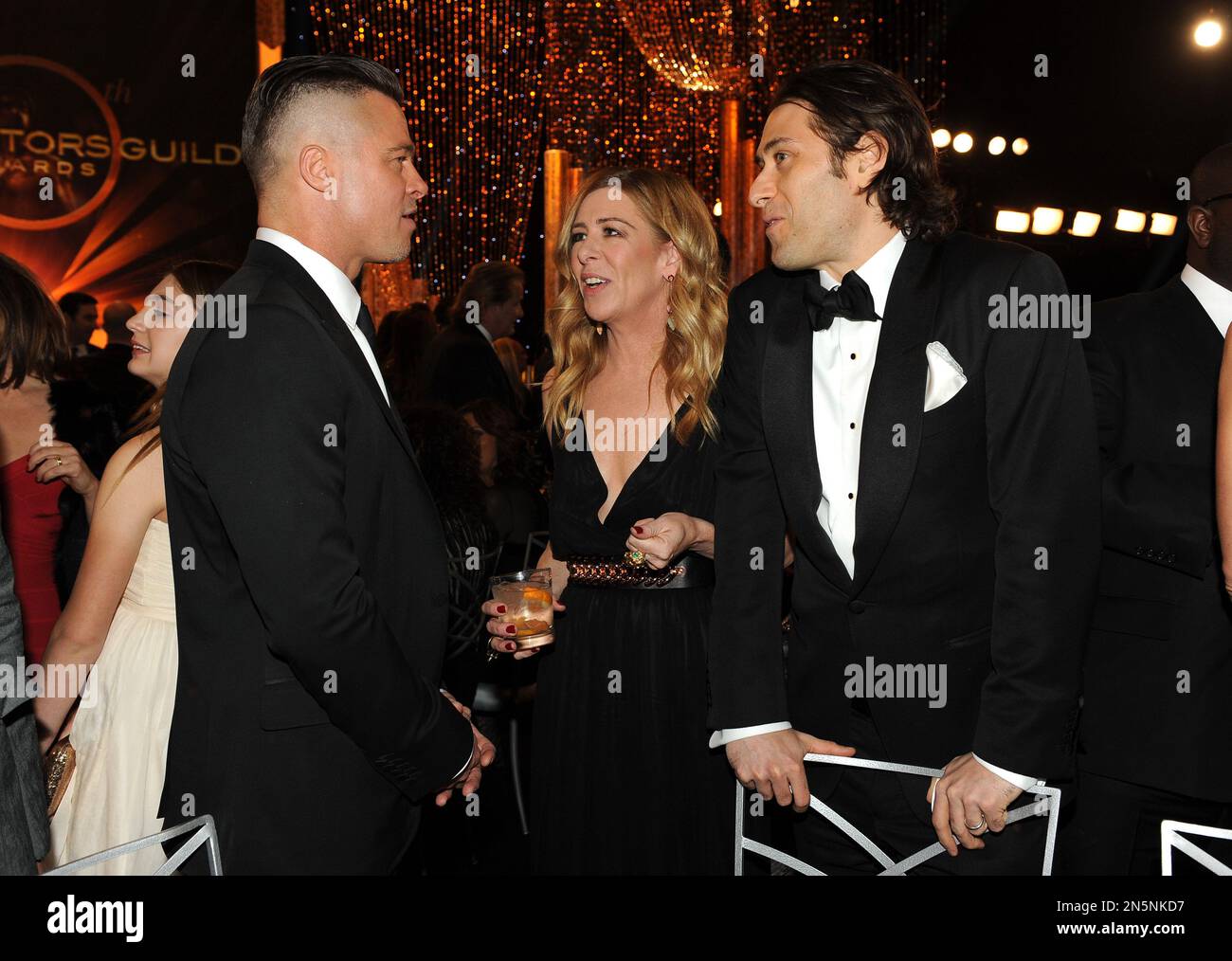 From left, Brad Pitt, Dede Gardner and Jeremy Kleiner speak in the ...