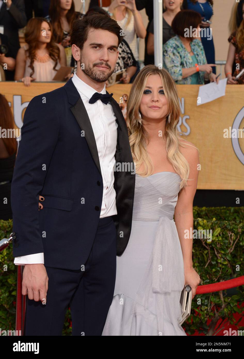 Ryan Sweeting, left, and Kaley Cuoco arrive at the 20th annual Screen ...