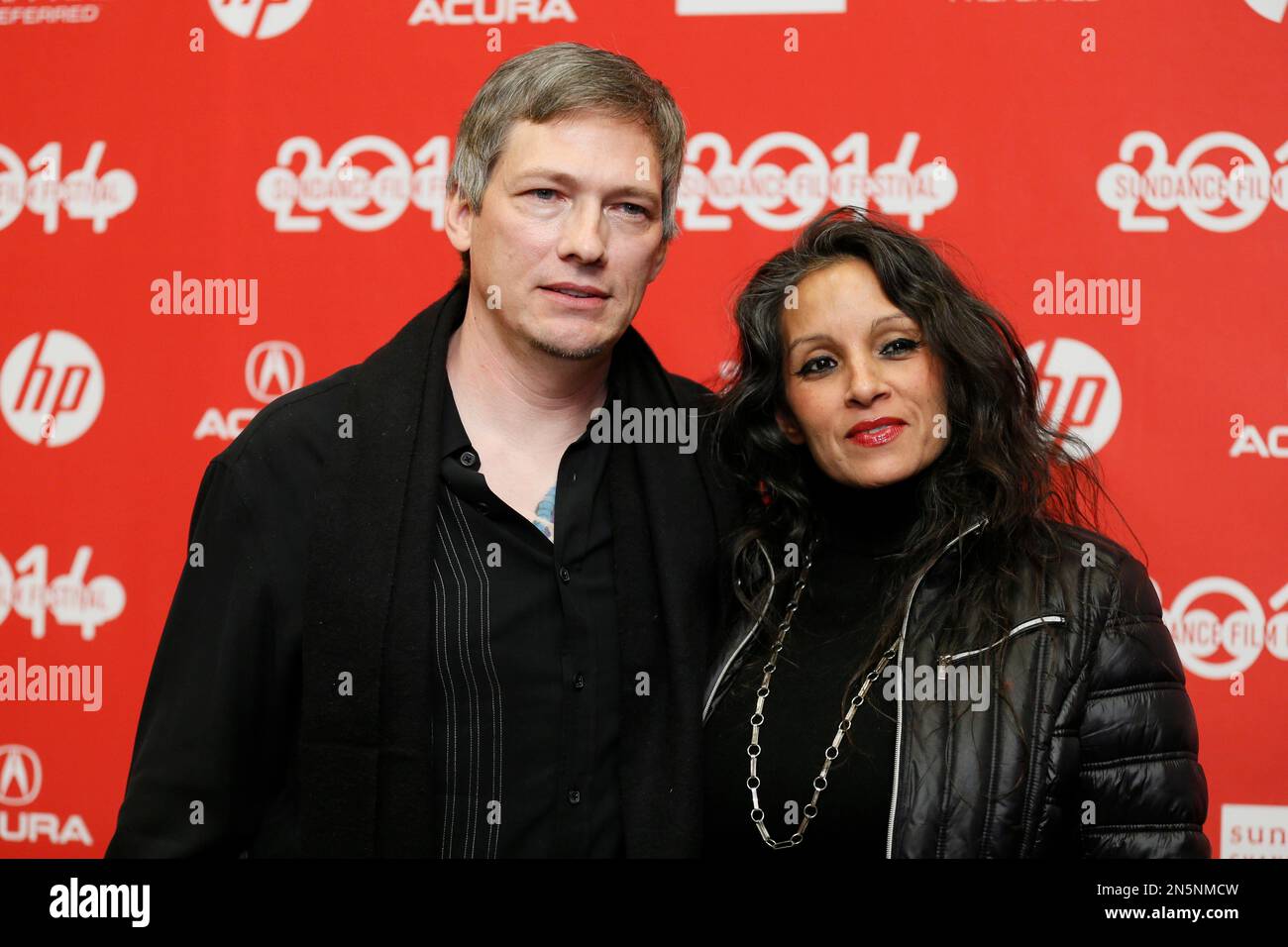 Cast member Darren Burrows poses with his wife Melinda at the premiere ...