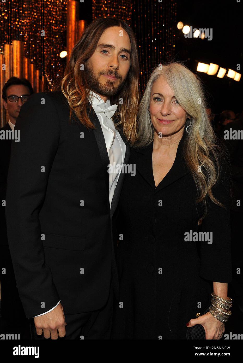 Jared Leto, left, and Constance Leto pose in the audience at the 20th ...