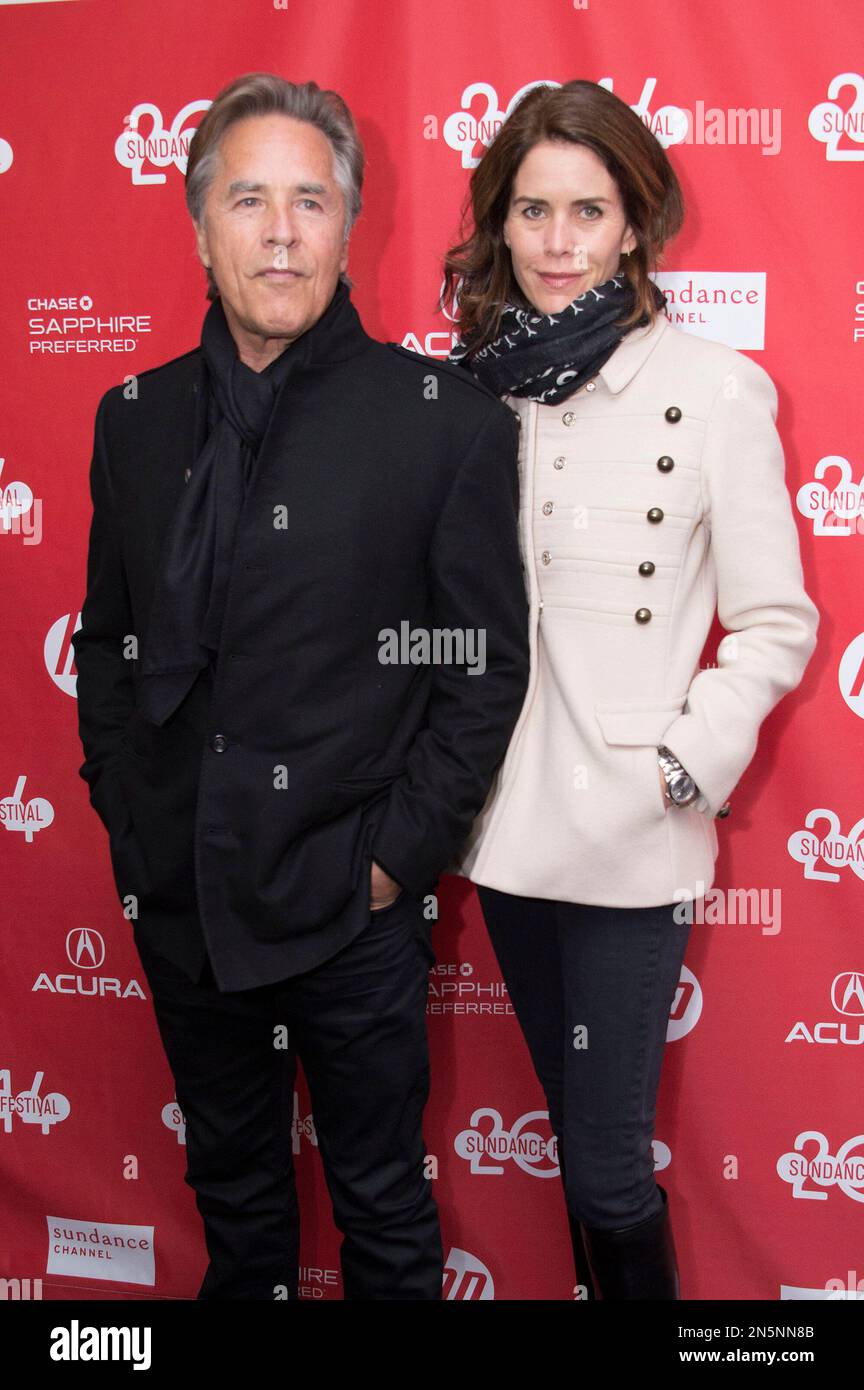 Actor Don Johnson poses for a picture with his wife Kelley Phleger at ...