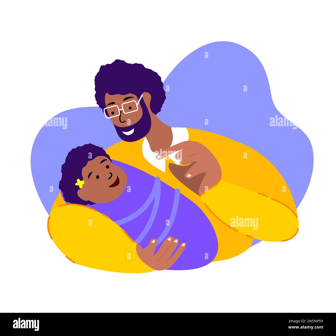 Newborn with father skin to skin Cut Out Stock Images & Pictures - Alamy