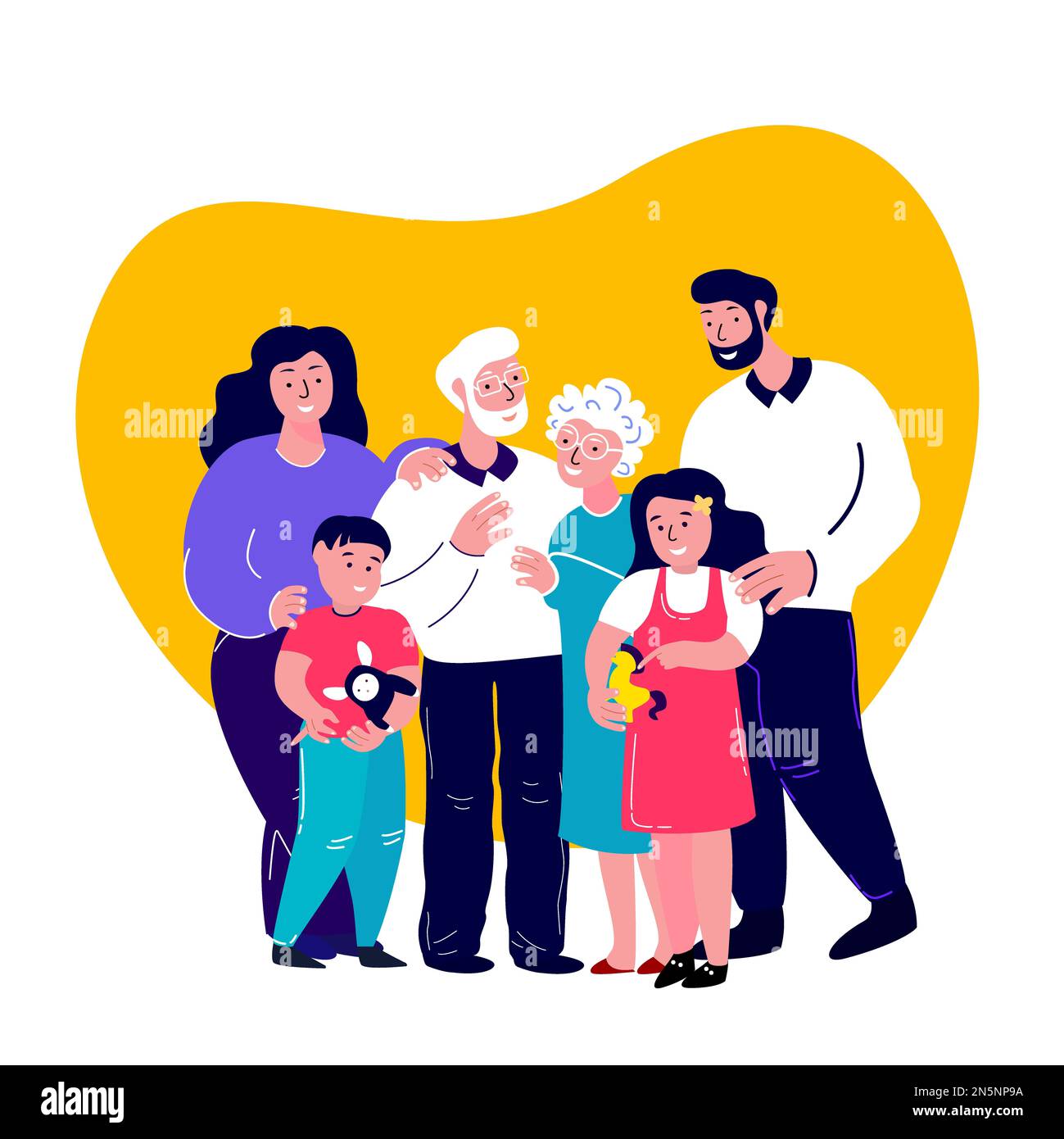 Woman with kids and husband Cut Out Stock Images & Pictures - Alamy