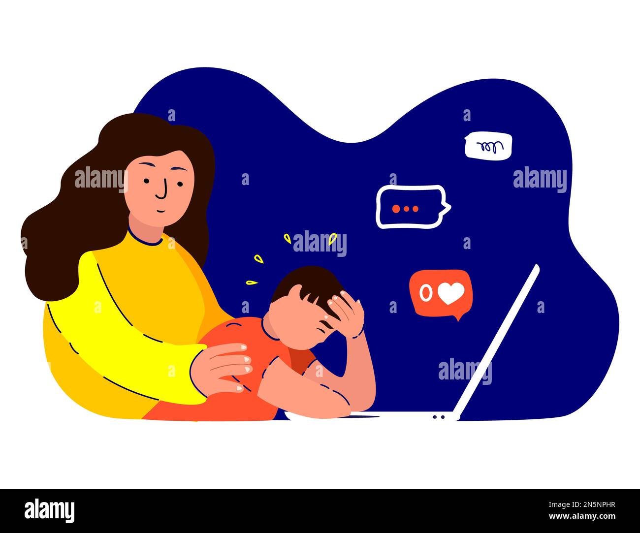 Woman and child sad Cut Out Stock Images & Pictures - Alamy