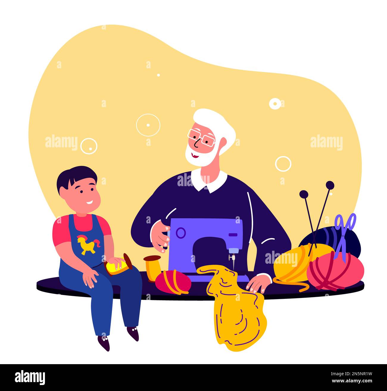 Boy sew clothes hi-res stock photography and images - Alamy