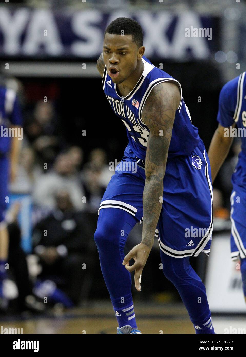 Seton Hall guard/forward Fuquan Edwin (23) celebrates during the second ...