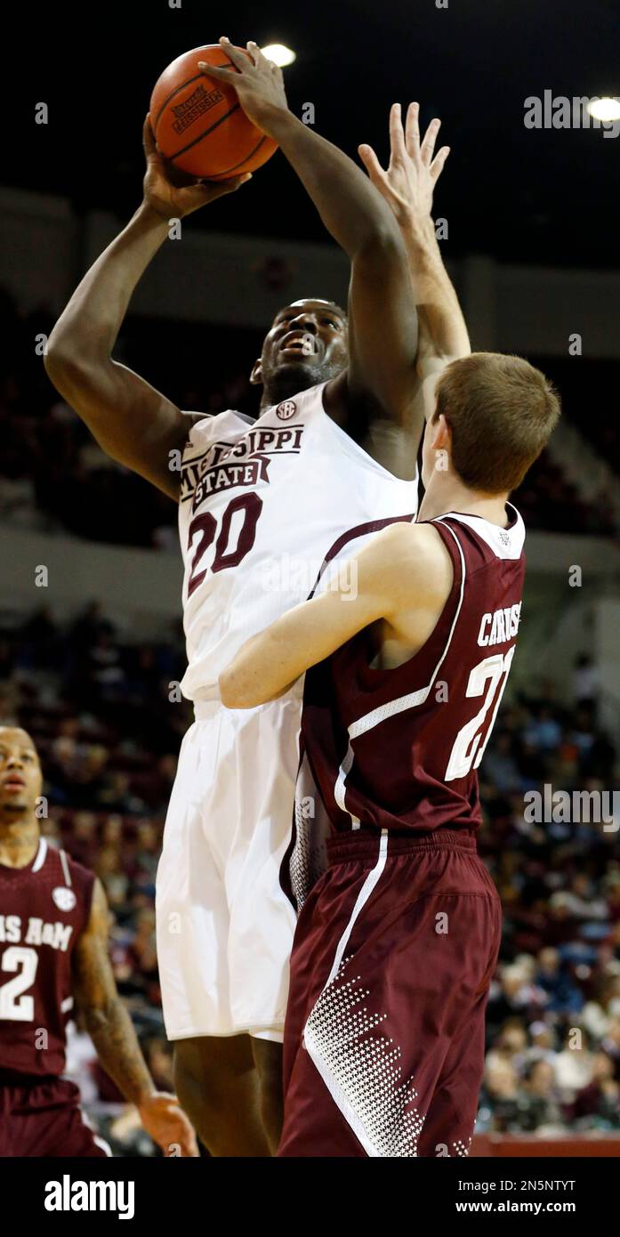 Mississippi State forward Gavin Ware (20) shoots over Texas A&M guard ...