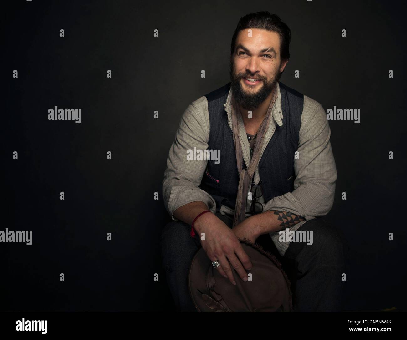 Jason Momoa poses for a portrait at Quaker Good Energy Lodge with ...