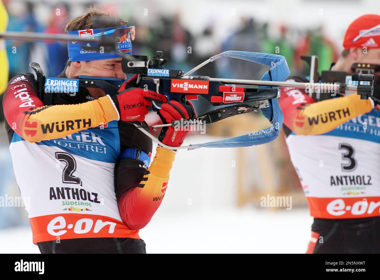 Germany's Simon Schempp competes on the shooting range during a men's ...