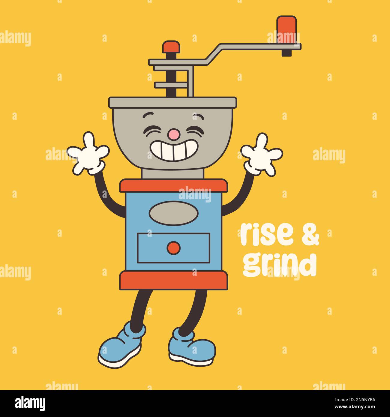 Groovy coffee character old classic cartoon style. Retro Mascot Vintage ...