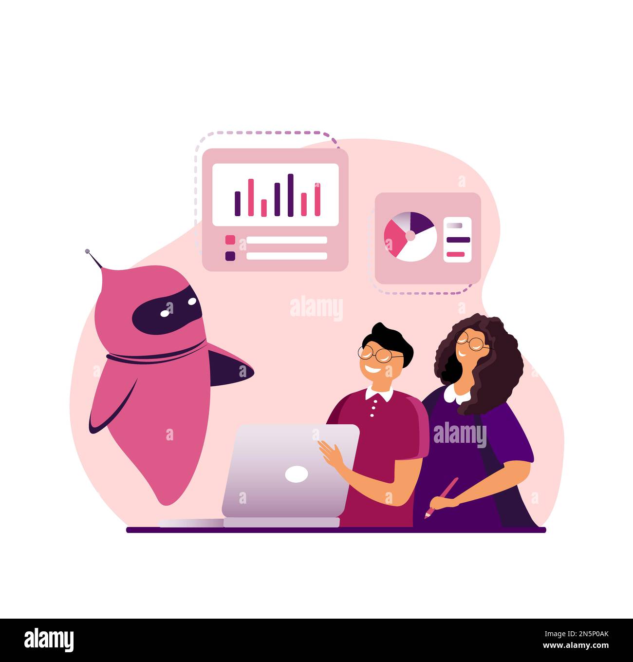 Smart Chat bot, Cyber Robot teaches Children Financial knowledge in the Internet. Online ...