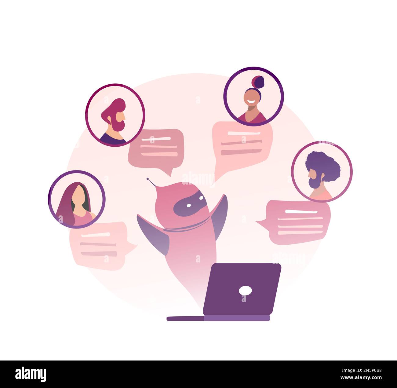 Dialog helping service Cyber Robot Internet users Chat with chatbot ...