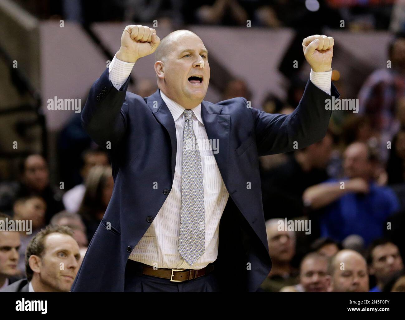 San Antonio Spurs assistant coach Jim Boylen during the second half on ...